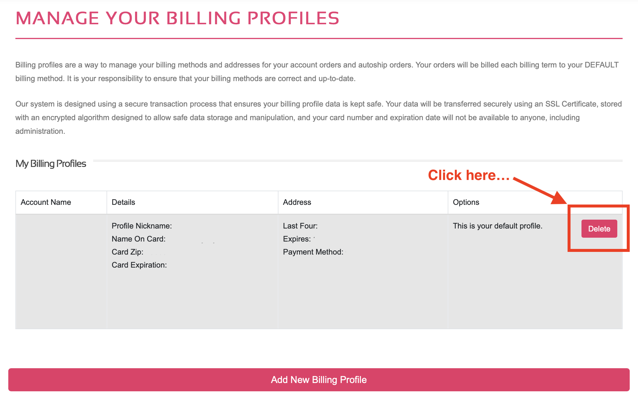 How do I update or remove a credit card from my billing profile? – Help Center